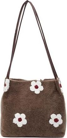 Generic Sac &agrave; main en tissu peluche pour femme - Automne et hiver - Sac fourre-tout pelucheux pour l&eacute;cole, les voyages quotidiens, caf&eacute;, 250*120*230mm