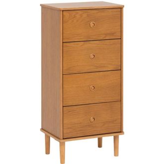 PEGANE Chiffonnier, meuble de rangement avec 4 tiroirs en bois coloris Marron - Longueur 50 x Profondeur 35 x Hauteur 107,5 cm