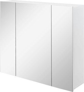 Kleankin Kleankin - Armoire miroir de salle de bain armoire murale 3 portes 2 étagères dim. 70L x 15l x 60H cm mdf blanc
