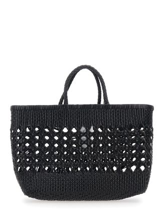 Osoi Womens Tote Bag Biscuit Black Recycled Leather Handbags Hand