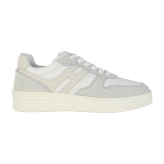 Hogan Femme, Chaussures, Multicolore, Taille: 38 EU Baskets en Cuir Blanc avec Bout Rond