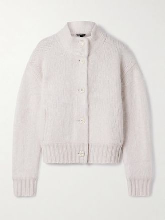 James Perse Cardigan En Cachemire Brossé Halo - Blanc cassé