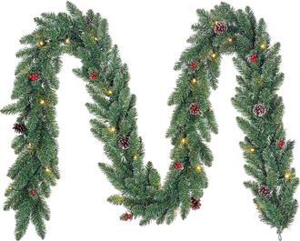 Black Box Trees Creston Weihnachtsgirlande mit LED-Beleuchtung - L270 cm - Gr&uuml;n