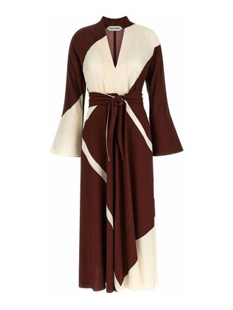 Alberta Ferretti Robe Au Genou - Rouge Brun