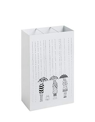 Haku Möbel Porte parapluies Blanc, métal - Dim.: L 30 cm x H 48 cm x P 16 cm, Style: Modern
