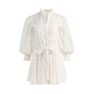 Alice & Olivia Femme, Robes, Blanc, Taille: 36 FR Lucy Mini Robe Chemise
