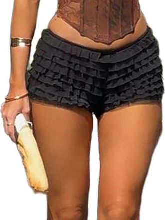 Generic Femmes Y2K Couches Volants Shorts Mignon Streetwear Couches Volants Mini Shorts Out