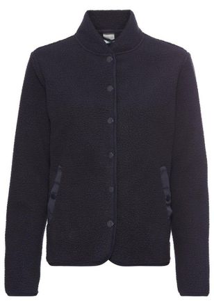 Polarino Fleecejacke aus Teddy-Fleece, &Uuml;bergangsjacke mit Stehkragen und Kn&ouml;pfen