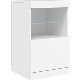 vidaXL Buffet avec lumi&egrave;res led blanc 41x37x67 cm Vidaxl