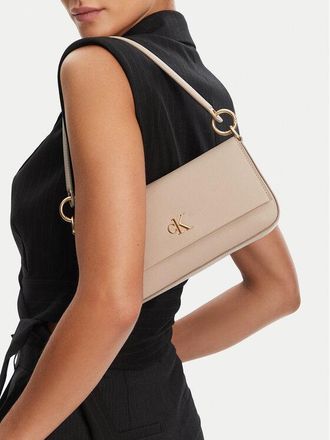 Calvin Klein Handtasche Minimal Monogram Shoulder Pouch LV04K3161G Beige