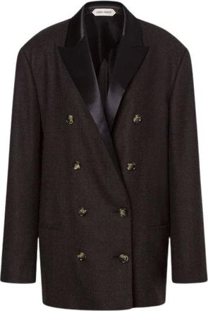 Alberta Ferretti Femme, Vestes, Gris, Taille: 36 FR Blazer l&eacute;ger en laine &agrave; double boutonnage