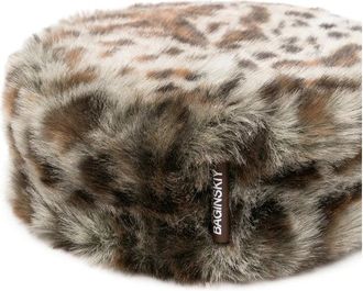 Ruslan Baginskiy MMM059 Faux Fur Leopard Print Beanie - Brown