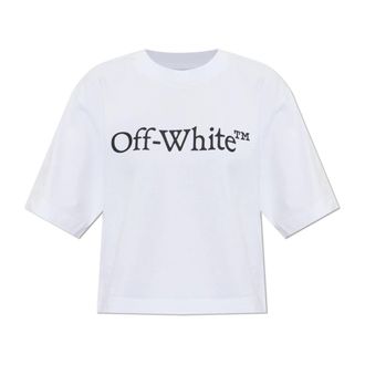 Off-white Kurzes T-Shirt in lockerer Passform - - Tops - Damen - Wei&szlig; - L