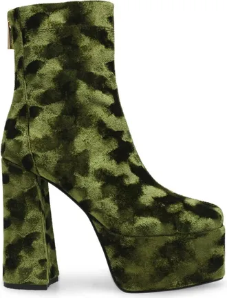 Steve Madden Femme, Chaussures, Vert, Taille: 36 EU Bottines &agrave; Talons Mi-Mollet
