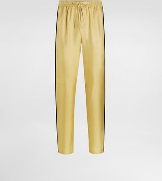 Dolce & Gabbana Silk Twill Trousers - Mann Hosen Und Shorts Yellow 48