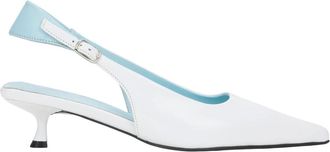 Estro & Luminara Femme, Chaussures, Blanc, Taille: 40 EU Escarpins Slingback &agrave; Talons Chatons