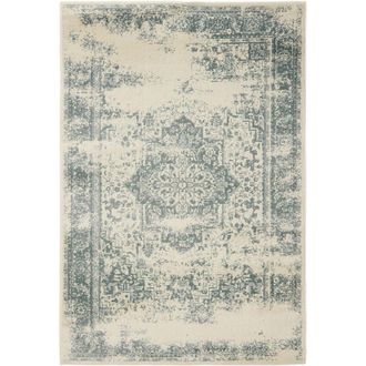 benuta Basic Teppich Suki - Creme/Mint 140x200 cm - Kunstfaser - Rechteckig & im Style: Vintage, Orient Style - Pflegeleicht für Wohnzimmer Schlafzimmer