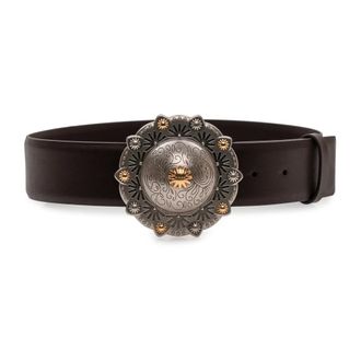 Pinko Pinko, Femme, Accessoires, Noir, Taille: S Belt H4 Round Buckle High