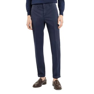 Fay Homme, Pantalons, Bleu, Taille: W32 Pantalon Capri Slim Fit en Coton Stretch