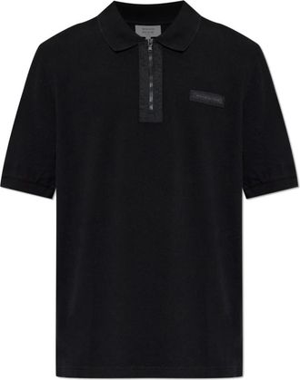 Maison Kitsun&eacute; Homme, Tops, Noir, Taille: L Polo &agrave; logo et fermeture &eacute;clair