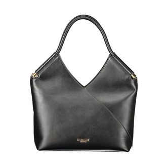 Twinset Sac bandouli&egrave;re &eacute;l&eacute;gant en cuir avec d&eacute;coupe en V - Femme - Sacs - Noir - Taille: ONE Size