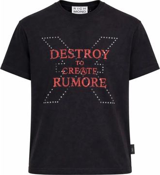 John Richmond Homme, Tops, Noir, Taille: M Casa del Rumore Graphic T-shirt