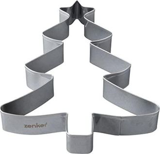 Zenker XL Plätzchen Ausstecher Weihnachten - Weihnachtsbaum Ausstechform für leckere Tannenbaum-Kekse und süße Plätzchen - 2in1 Keksausstecher und Backrahmen