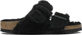 Birkenstock Sandalen - Shearling Suede Sandals - Gr. 36 (EU) - in Schwarz - f&uuml;r Damen