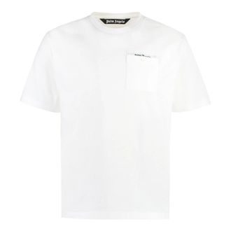 Palm Angels Baumwoll-T-Shirt mit Rundhalsausschnitt - - Tops - Herren - Wei&szlig; - S