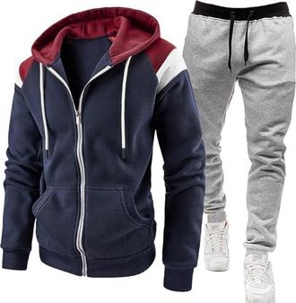 Generic Surv&ecirc;tement de sport pour homme - Tenue de sport 2026 pour homme - Automne et hiver - Couleur unie - Haut &agrave; manches longues et pantalon - Sweat chaud 