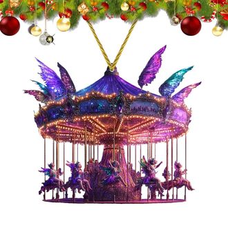 Generic Rundes Merry Go-Ornament, farbenfroher Lichtanh&auml;nger, Acryl-Weihnachtsdekoration, festlicher -, der einen charmanten, saisonalen Stil in den Innenbere