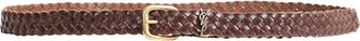 Saint Laurent Cassandre Braided Leather Belt