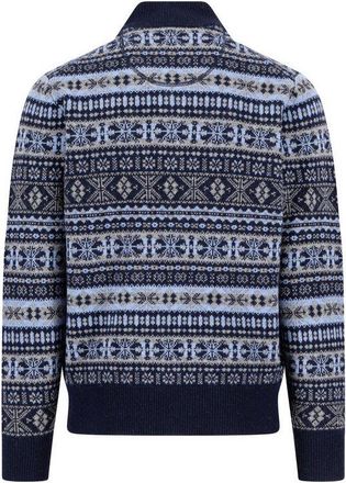 Fynch-Hatton Strickpullover Zip Troyer, Jacquard, Lambswool*RWS