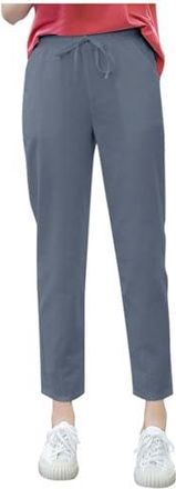 Generic Pantalon en Coton et Lin pour Femmes D&eacute;contract&eacute; Taille Haute Pantalons De Jogging Baggy Confortable 7/8 Pantacourt &Eacute;t&eacute; L&eacute;ger Pants de Plage avec Poch