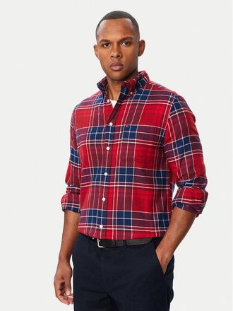 Tommy Hilfiger Hemd Hero Flannel MW0MW44592 Dunkelrot Regular Fit