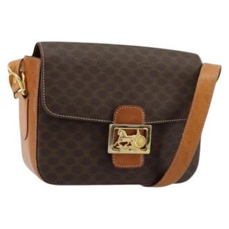 Celine Pre-owned Vintage Macadam Canvas Shoulder Bag - Femme - Pre-owned - Brun - Taille: ONE Size