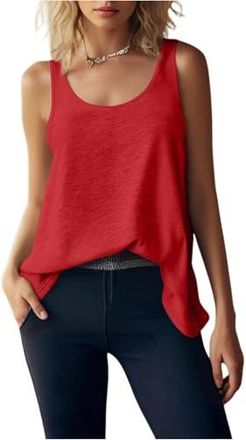 Generic Debardeur Femme Chic et &eacute;l&eacute;gant Chemisier sans Manche D&eacute;bardeur Blanc Court Crop Top Ete Haut Chic et Elegant Fluide Ample Caraco Vetement Femme Tee S