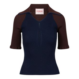 Iceberg Femme, Pulls, Multicolore, Taille: 40 FR Pull Polo Col V