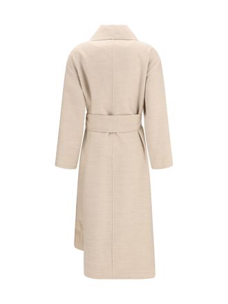 Fabiana Filippi Womens Belted Double Wool Coat Casha Merino