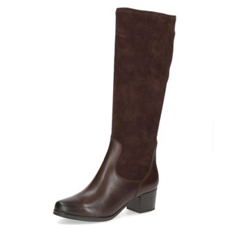 Caprice Caprice Damen Stiefel mit Blockabsatz Stretch-Schaft, Braun (Dk Brown Comb), 38.5 EU