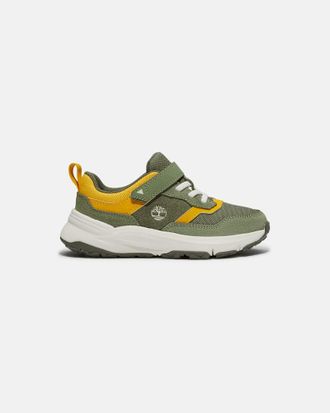 Timberland Motion Ledge Sneaker mit Klettverschluss f&uuml;r Jugendliche in Dunkelgr&uuml;n/Gelb, Gr&uuml;n, Gr&ouml;&szlig;e