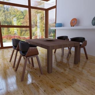 vidaXL Vidaxl - Esszimmerst&uuml;hle 4 Stk. Bugholz und Kunstleder
