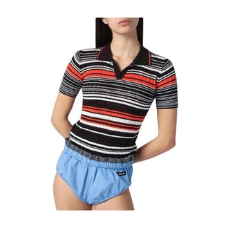 Roberto Collina Femme, Tops, Multicolore, Taille: 36 FR Polo en maille ray&eacute;e