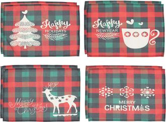 BESPORTBLE Weihnachts Tischsets 8 St&uuml;ck aus Robustem Stoff mit Festlichem Druck Dekorative Platzsets f&uuml;r Abendessen und Restaurant Kleine Tischdekoration f&uuml;r Wei