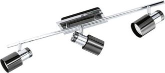 Eglo LED Deckenlampe Davida 1, 3 flammige Deckenleuchte, Deckenspot aus Metall in Chrom, Nickel-Nero, Wohnzimmerlampe, Spot inkl. GU10 Leuchtmittel, warmwe