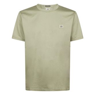C.P. Company C.p. Company, Homme, Tops, Vert, Taille: S Logo Patch T-Shirt