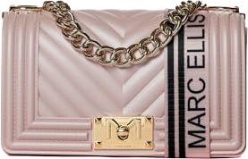 Marc Ellis Marc Ellis New York Sac à bandoulière pour femme Rubber 100% Rubber 19x11x6,5 cm, Rose et or clair, Taille unique