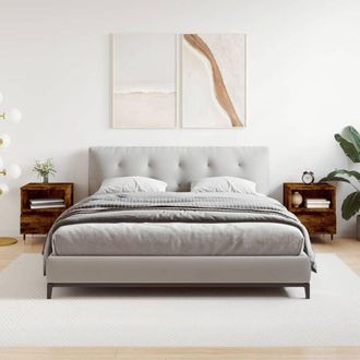 vidaXL Nachttische 2 Stk. R&auml;uchereiche 40x35x50 cm Holzwerkstoff Vidaxl