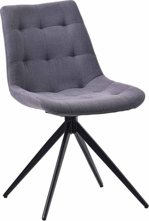 Clp Esszimmerstuhl Merna I Küchenstuhl gepolstert und schwenkbar I Polsterstuhl mit Rückenlehne, Farbe:dunkelgrau, Material:Stoff