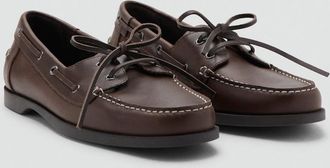 Mango Chaussures bateau cuir marron - Homme - 39 - MANGO MAN
